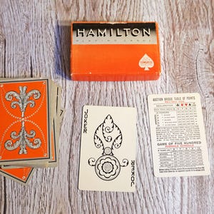 Vintage 1935 Hamilton Orange Playing Cards, Rare Orange & Black ...