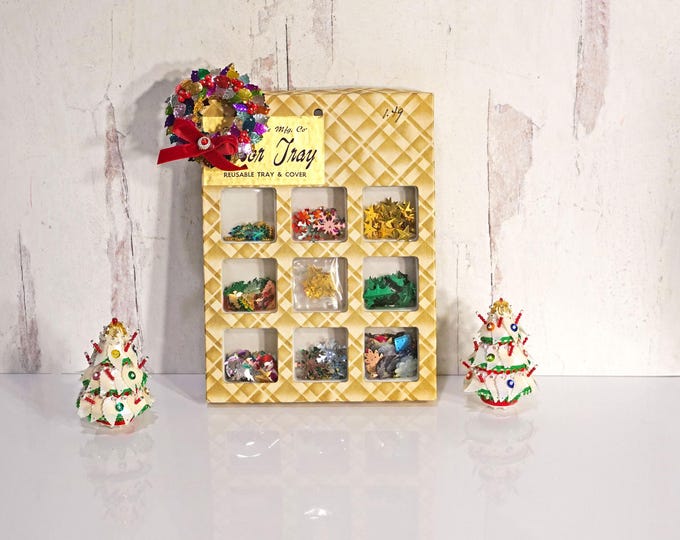 Vintage Style Spangle Co Decor Tray 2002 Christmas Sequins for Pin ...