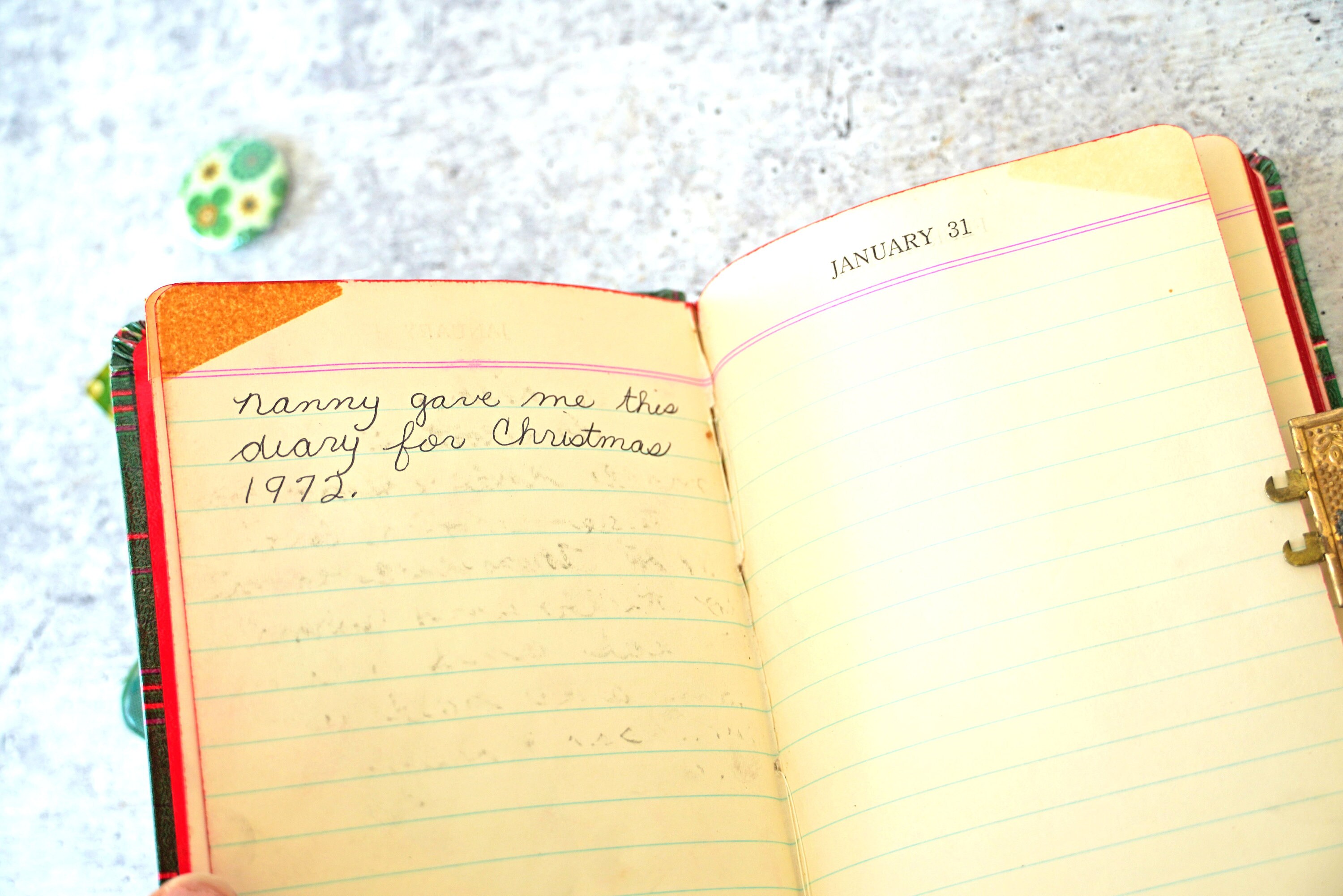 Vintage 1970s Green Plaid Diary Mod Girl & Scottie Dog | Etsy