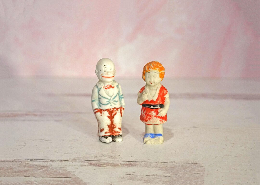 Vintage Bisque Porcelain Little Orphan Annie S421 and Daddy Warbucks ...