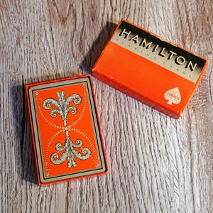 Vintage 1935 Hamilton Orange Playing Cards, Rare Orange & Black ...