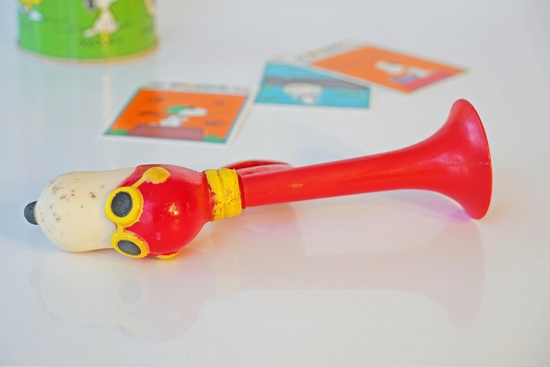 Vintage 1960s Peanuts Snoopy WWII Flying Ace Bicycle Horn, Rubber Head ...