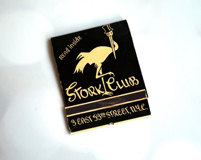 Vintage 1940s Stork Club New York City Over-sized Promotional Matchbook ...