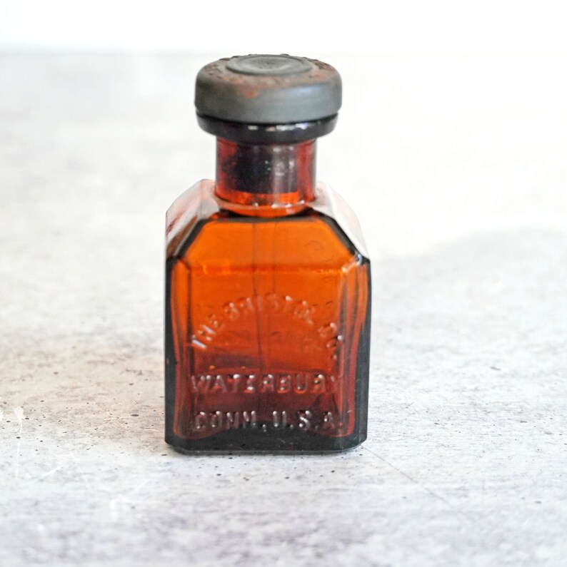 Antique Amber Glass Bristol's Universal Recorder Ink - Etsy