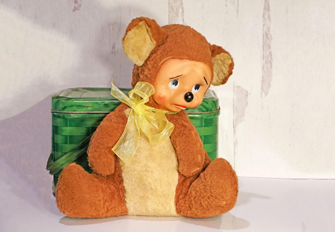 Vintage 1961 Rushton Story Book Crybaby Bear, 15", Rubber Face, Plush ...