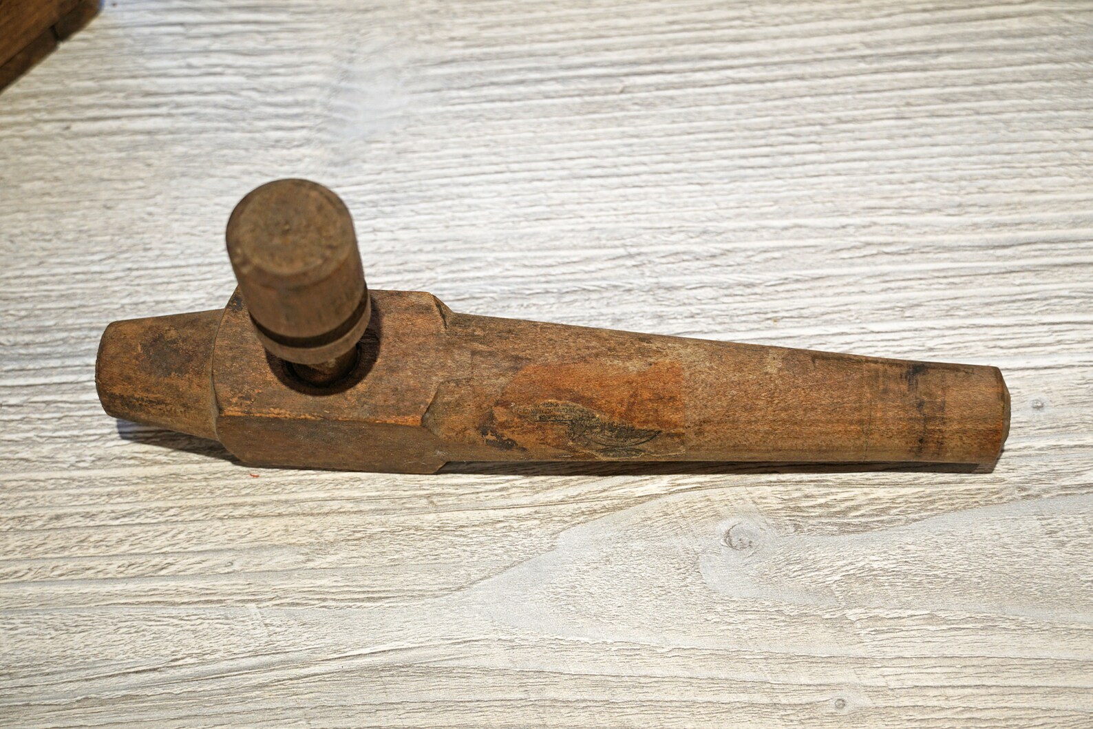 Antique Wood Wine Barrel Spigot Tap With Label Remnants 8 | Etsy