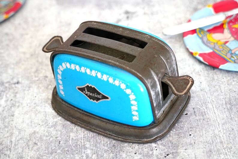 Vintage Ohio Art 1950s Blue and White Tin Special Toy Toaster - Etsy