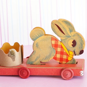 Vintage1940s Dolly Toy Co Tipp City Easter Bunny Cart, 9 1/2, Pressed ...