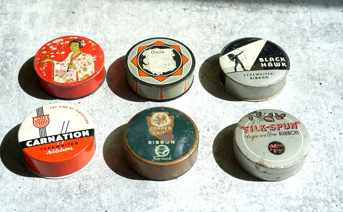 Vintage Typewriter Ribbon Tins Sold Individually Empty M. - Etsy