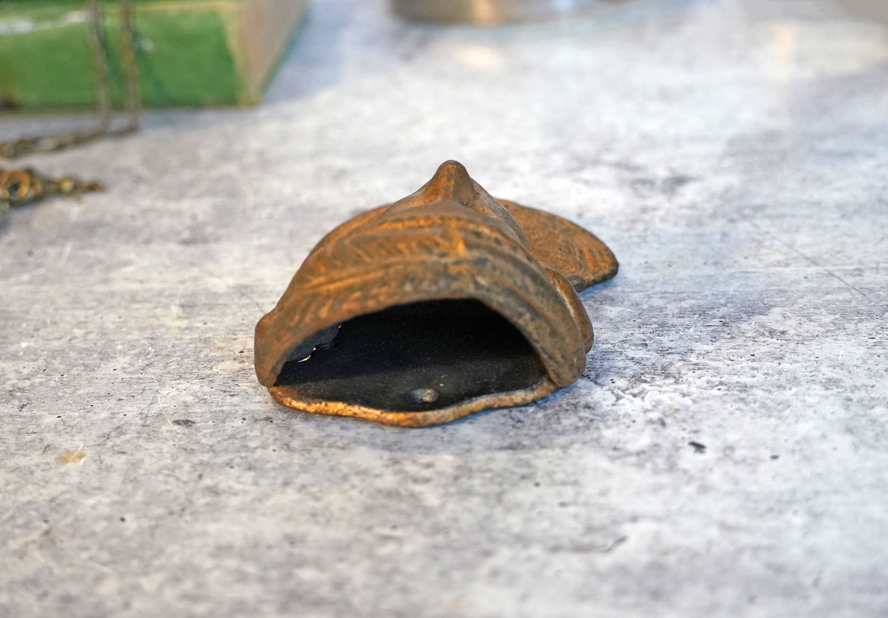 Antique Cast Iron Christopher Columbus Wall Hanging Matchstick Holder ...