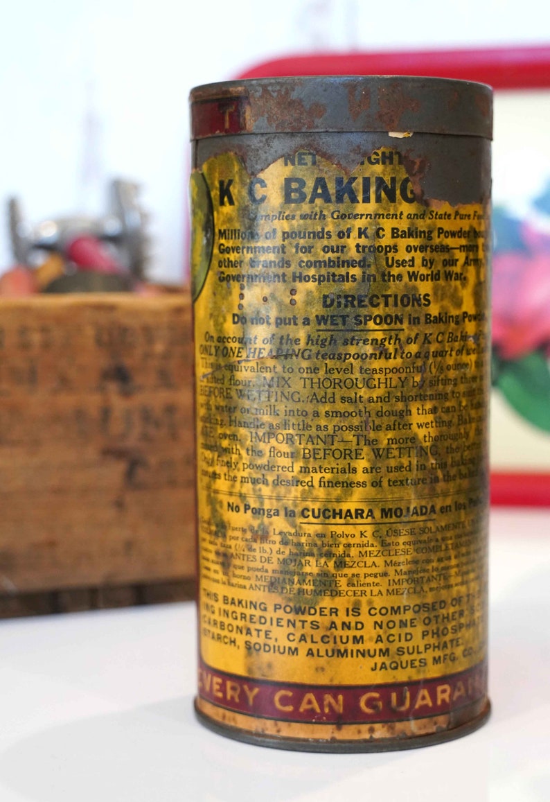 Antique 1920s Jacques Mfg. Co Chicago K C Baking Powder 25 - Etsy