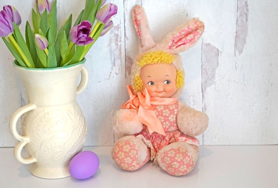 Vintage 1950s Knickerbocker Rubber Face Bunny Girl Doll | Etsy