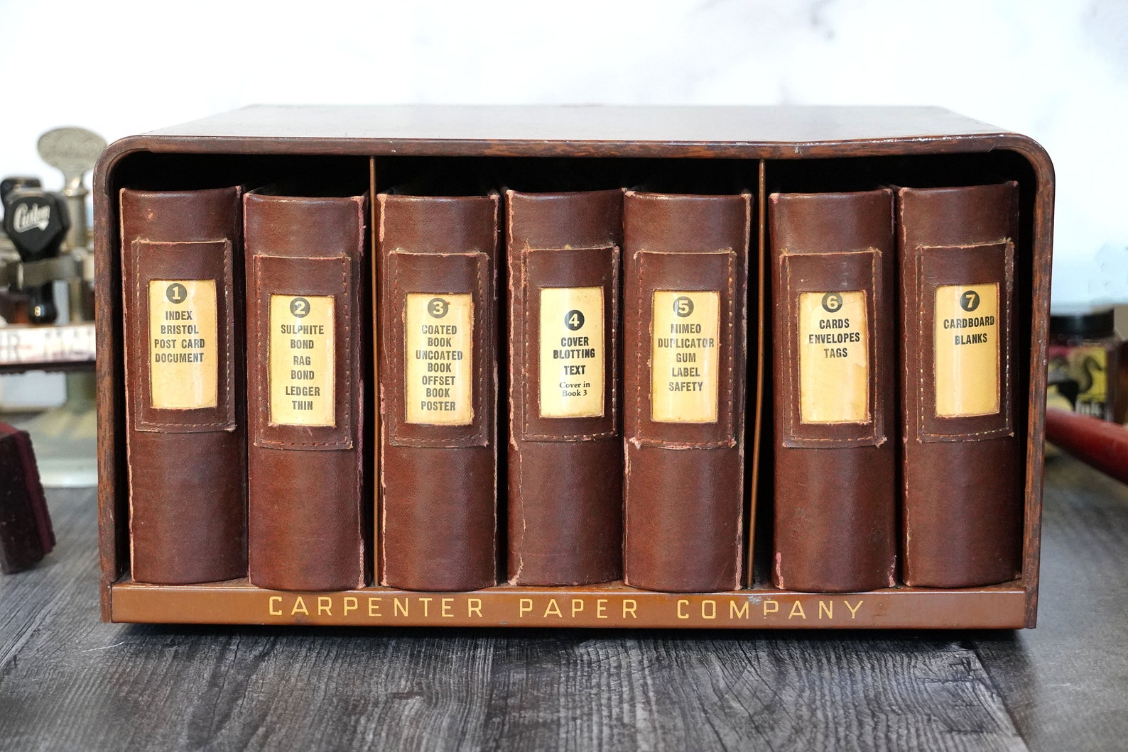 Vintage Mid-century Carpenter Paper Company 7 Leather Bound - Etsy