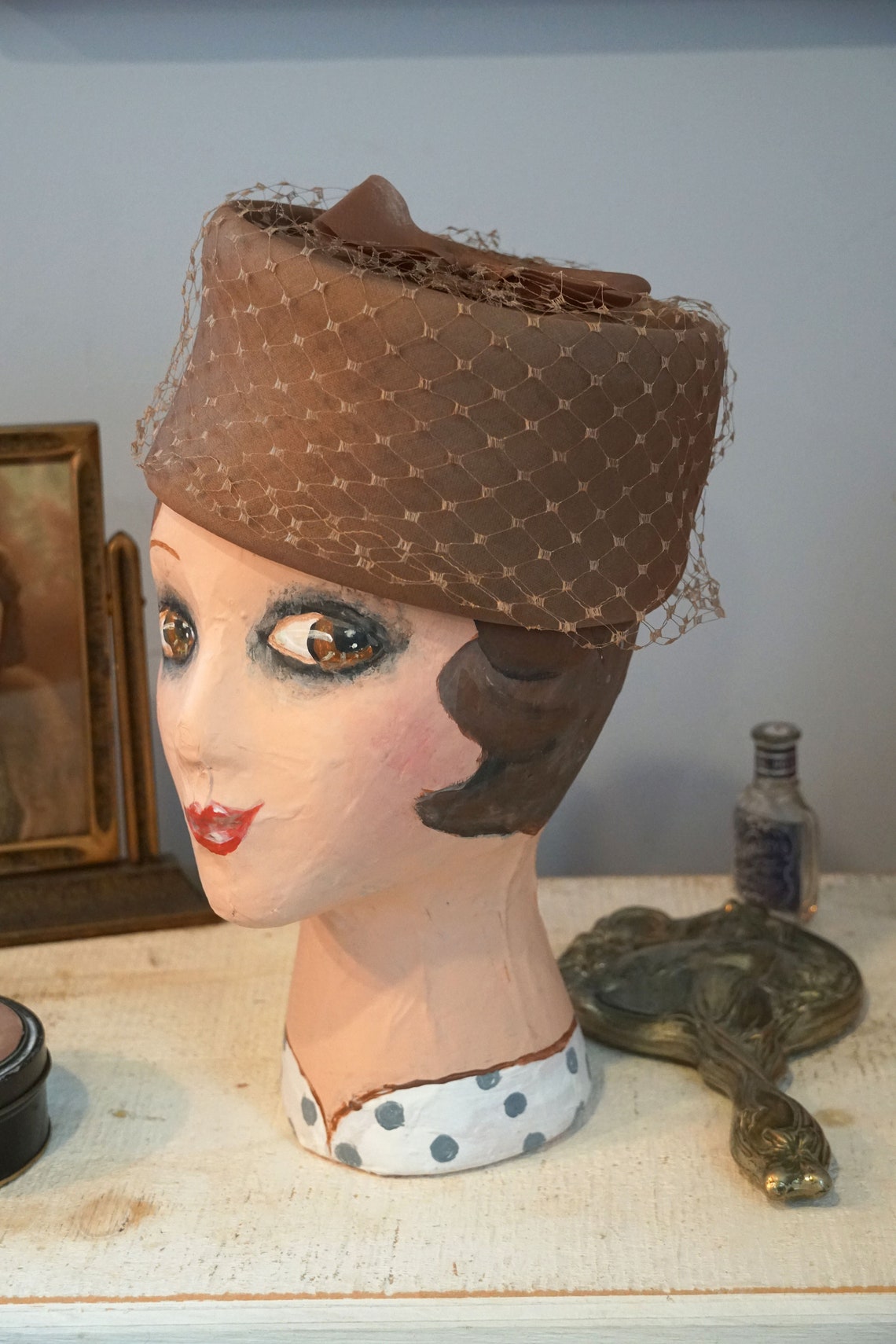 Vintage 1950s 1960s Original Caroline Brown Silk Pillbox Hat - Etsy