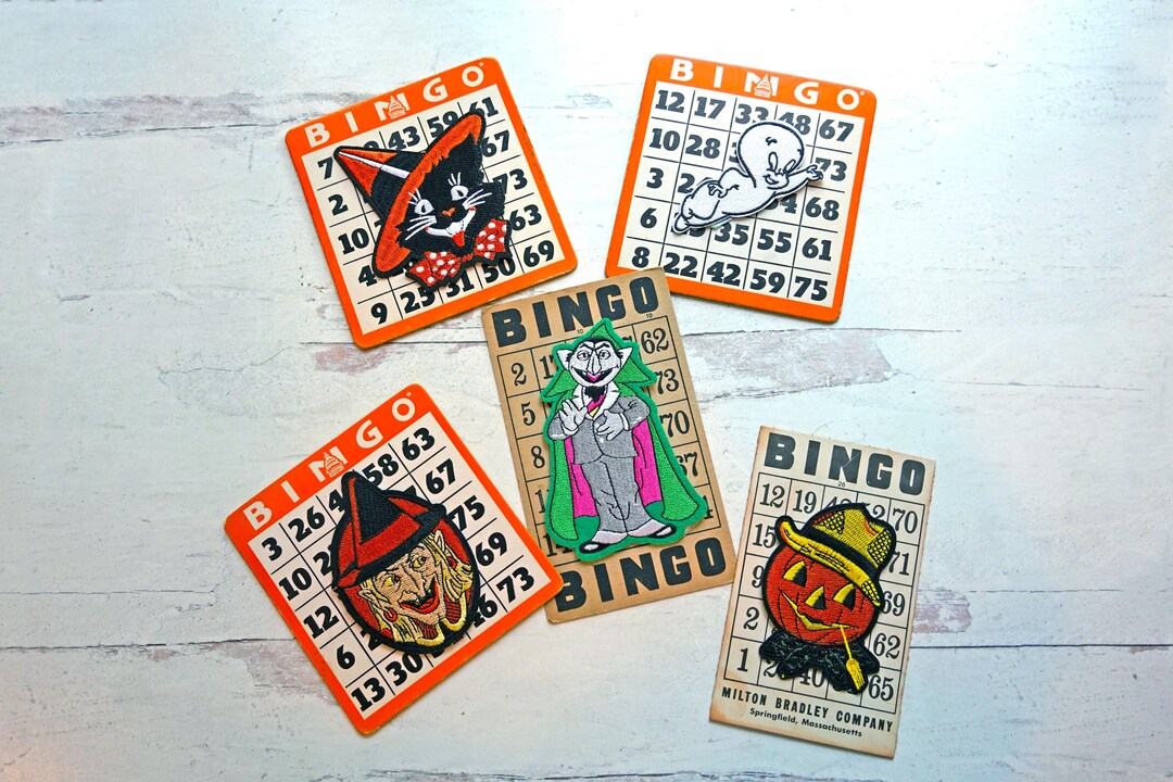 Vintage Embroidered Halloween Patches, Witch, Cat, Jack O Lantern ...