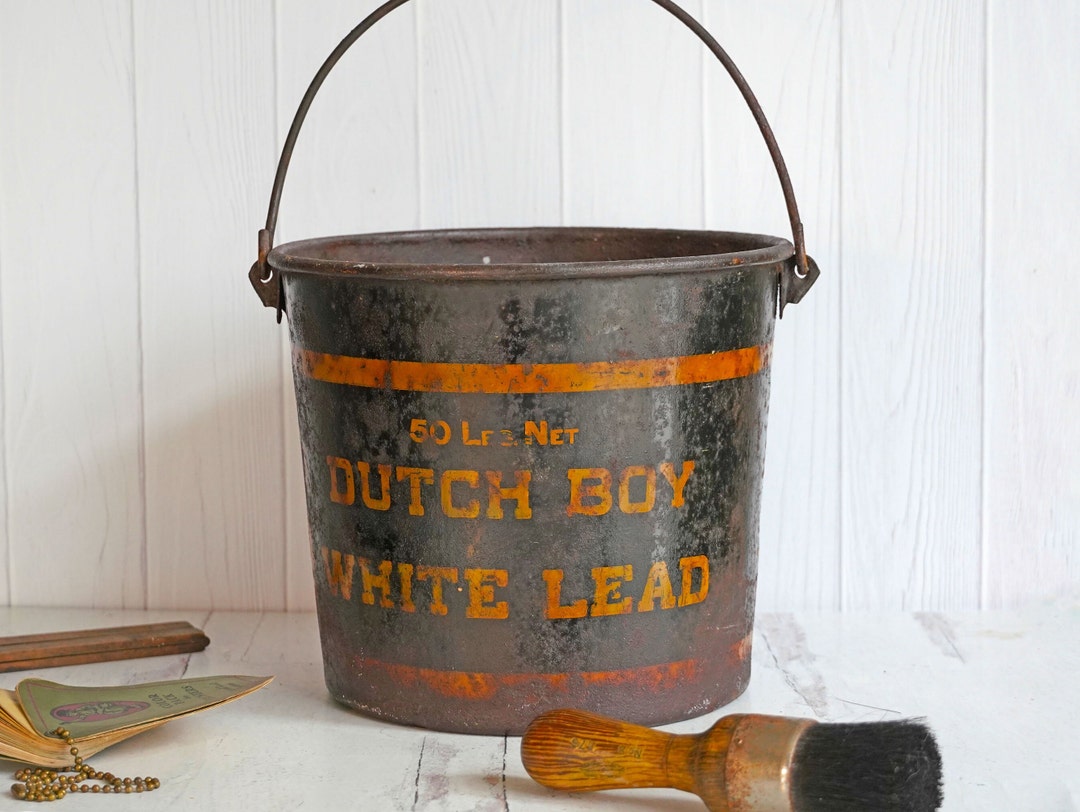 Antique National Lead Company Dutch Boy Paint Metal Bucket, Black and ...