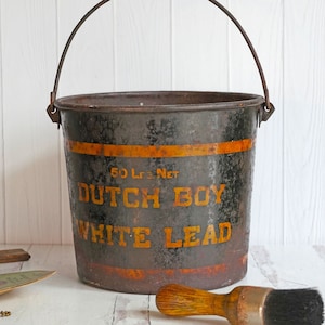 Antique National Lead Company Dutch Boy Paint Metal Bucket, Black and ...