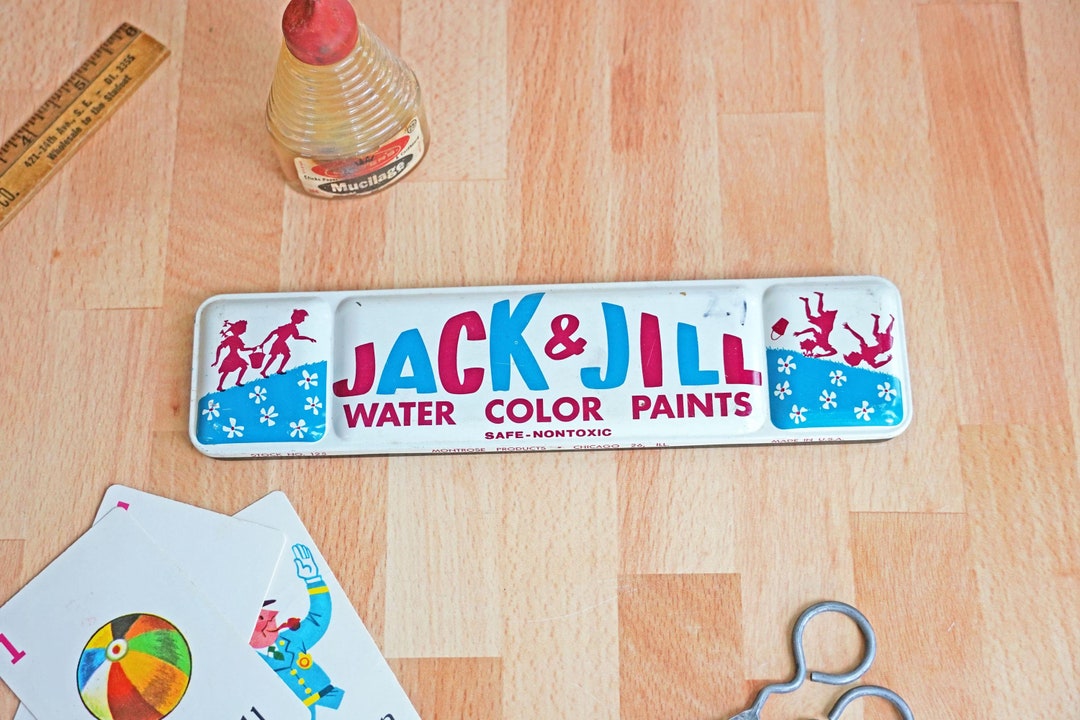 Vintage Jack & Jill Watercolor Paint Tin, Children's Craft Supplies ...