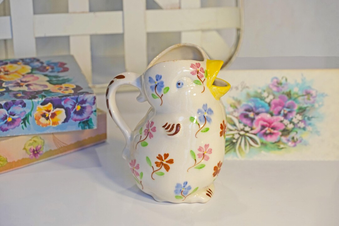 Vintage Blue Ridge China Chirping Bird Milk Pitcher, 5 1/2", Glazed ...