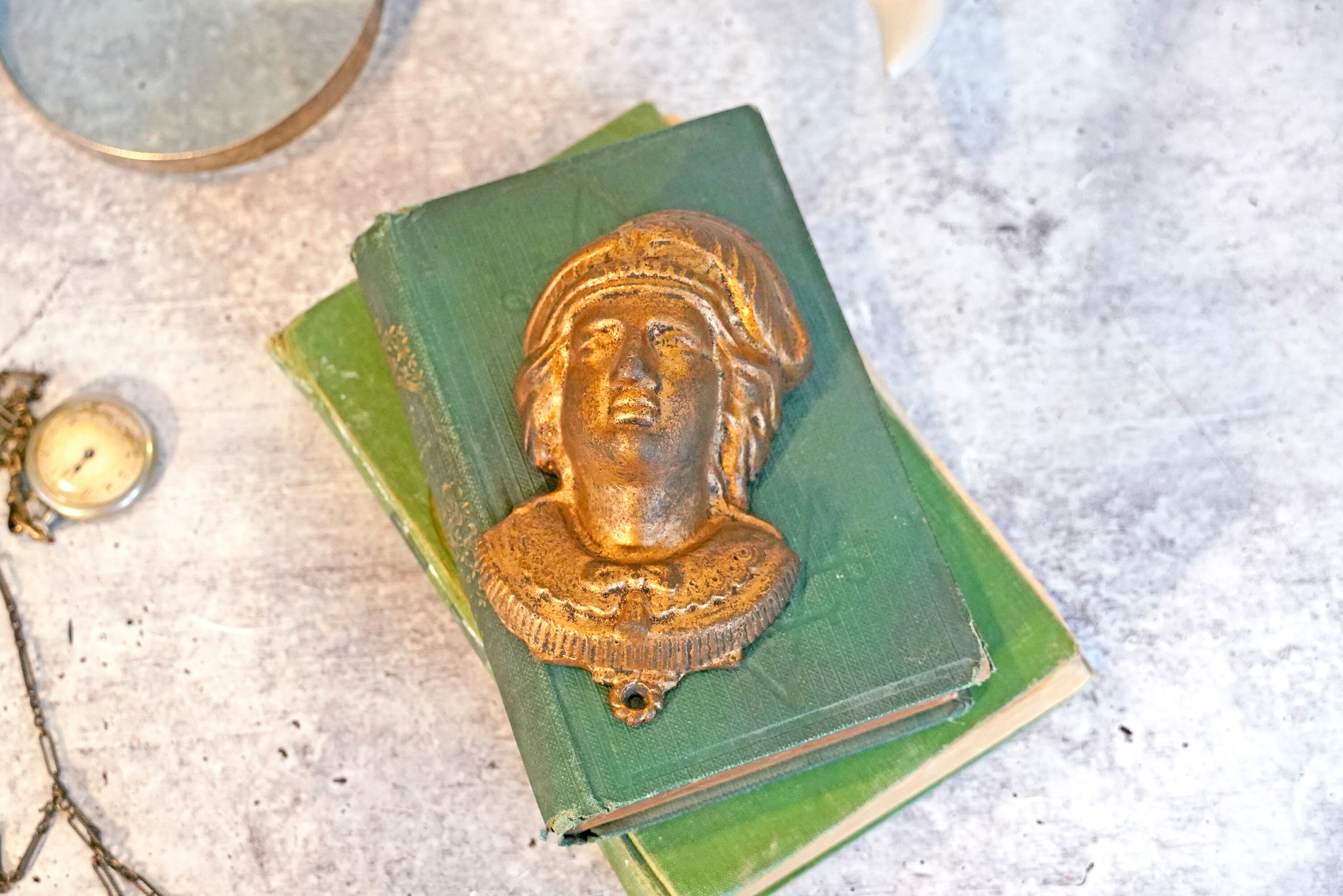 Antique Cast Iron Christopher Columbus Wall Hanging Matchstick Holder ...