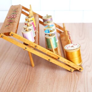 Vintage Rustic Hand-nailed Sewing Thread Spool Holder, With Flower ...