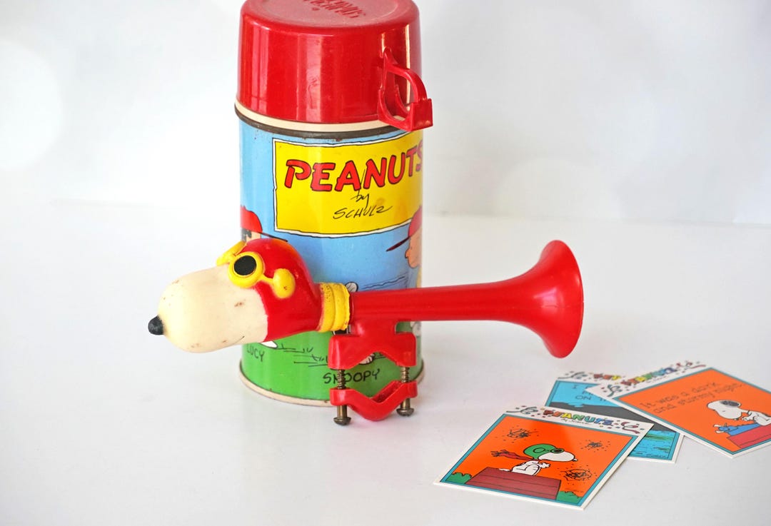 Vintage 1960s Peanuts Snoopy WWII Flying Ace Bicycle Horn, Rubber Head ...
