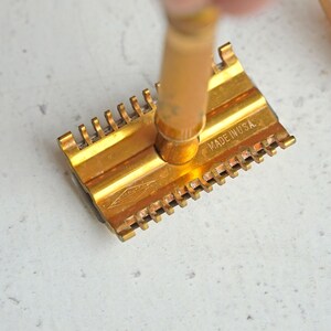 Antique 1920s Gold Tone, Men's New Gillette Razor & Blade Holder, Red ...