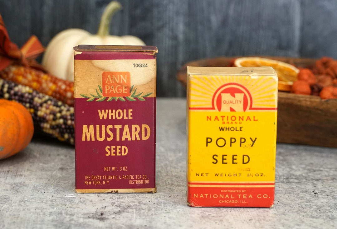 Vintage 1940s National Tea Co. Box of Whole Poppy Seed, 2 1/4 Oz, A & P ...