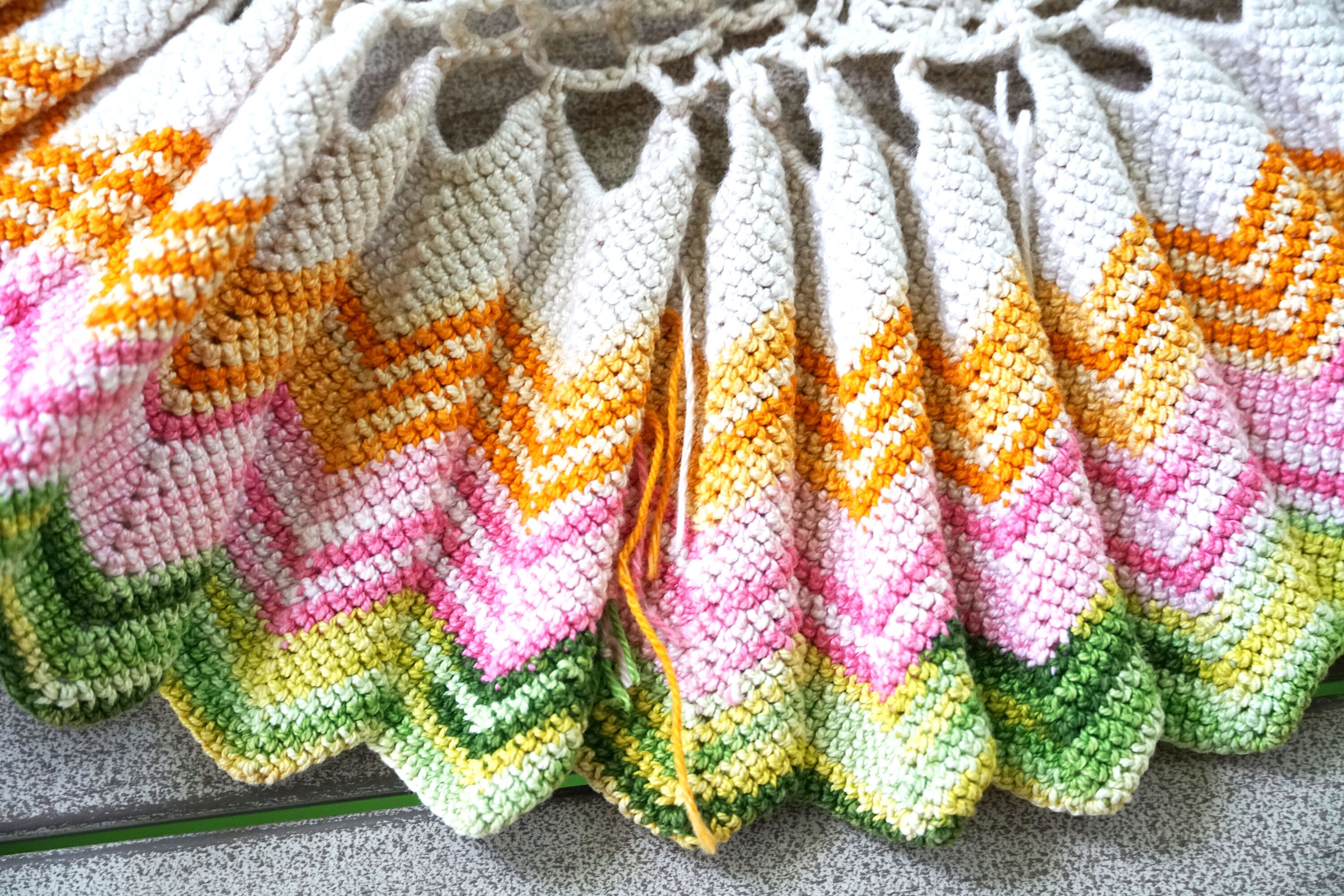 Vintage MCM Crochet Doilies Set of 3 in Vibrant Summer Colors | Etsy