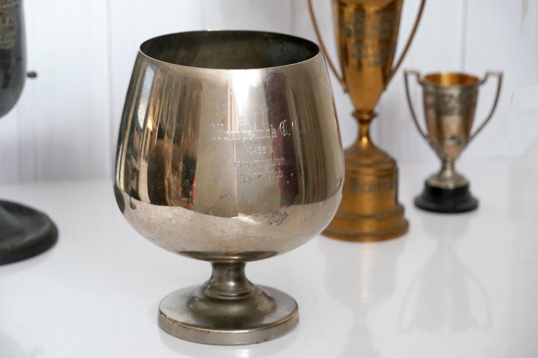 Vintage 1970 TEBCO Silver-plate, Over-sized Silver Brandy Snifter Style ...