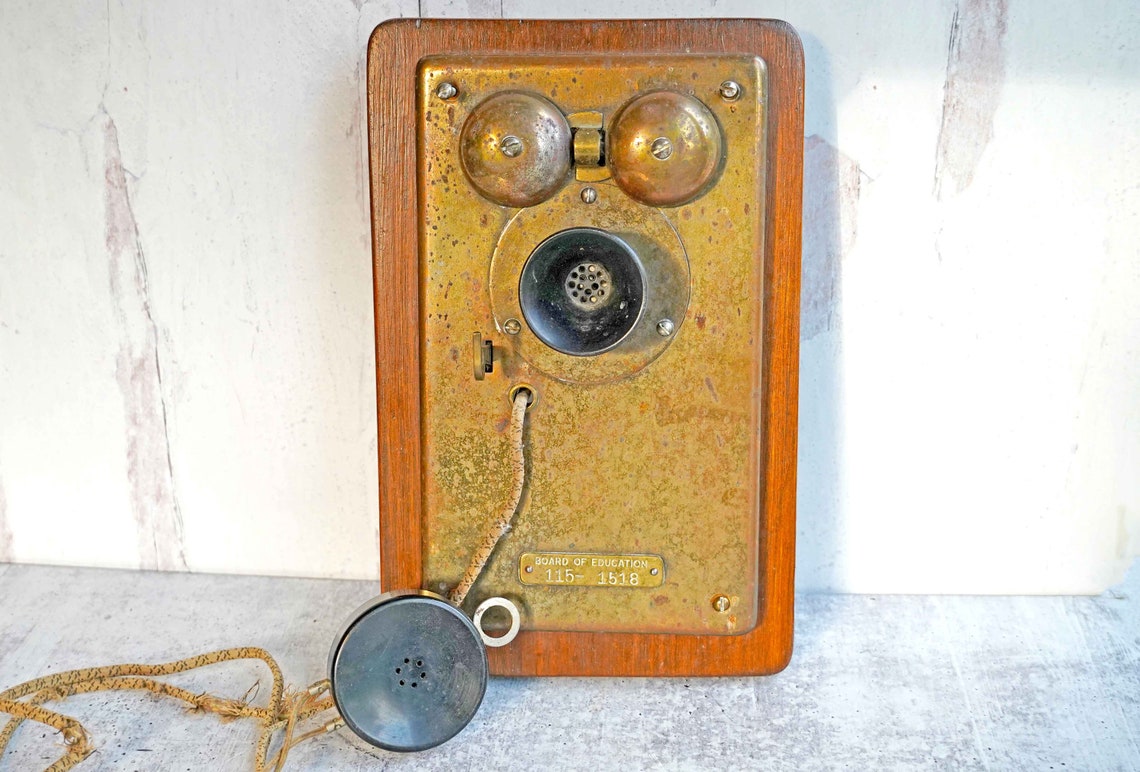 Antique Edwards & Company 1872 Brass and Wood Wall Mount | Etsy