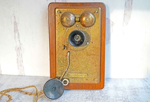 Antique Edwards & Company 1872 Brass and Wood Wall Mount | Etsy