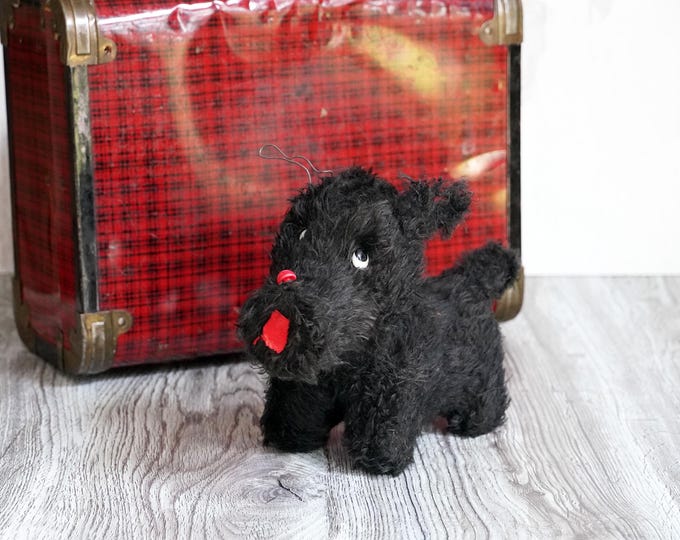 Vintage 1940s Straw-filled Scottish Terrier Dog, Japan, Shabby, Scruffy ...