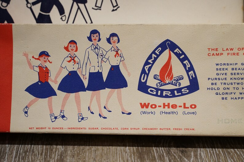 Vintage 1950s Fanny Farmer Camp Fire Girls Candy Box | Etsy