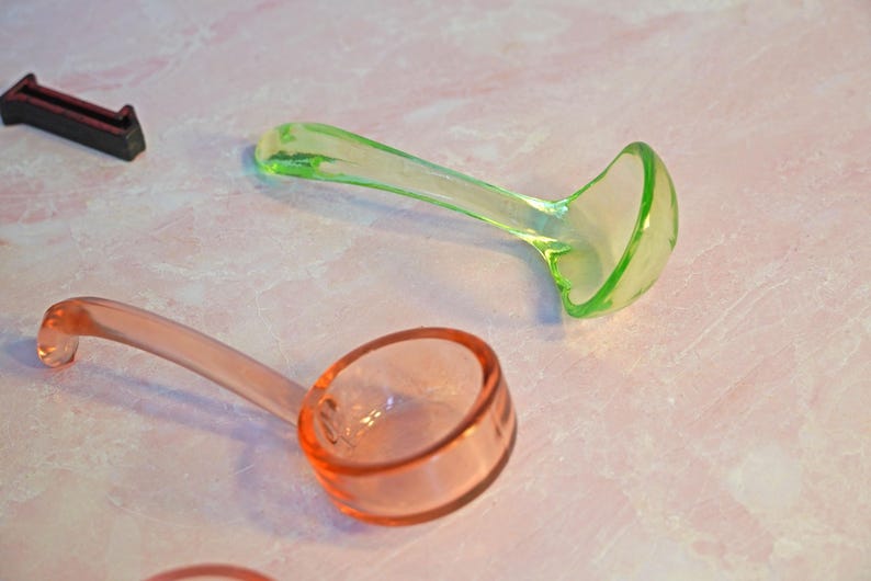 Vintage Depression Glass Mayo Spoons, Sold Individually, Green Uranium ...