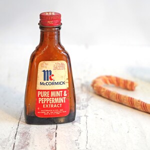 Vintage 1972 Mccormick Pure Mint & Peppermint Extract, Brown Glass ...
