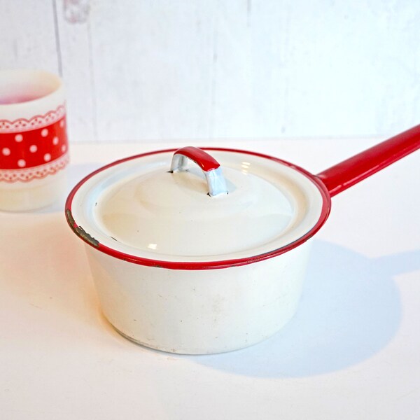 Red White Enamelware - Etsy