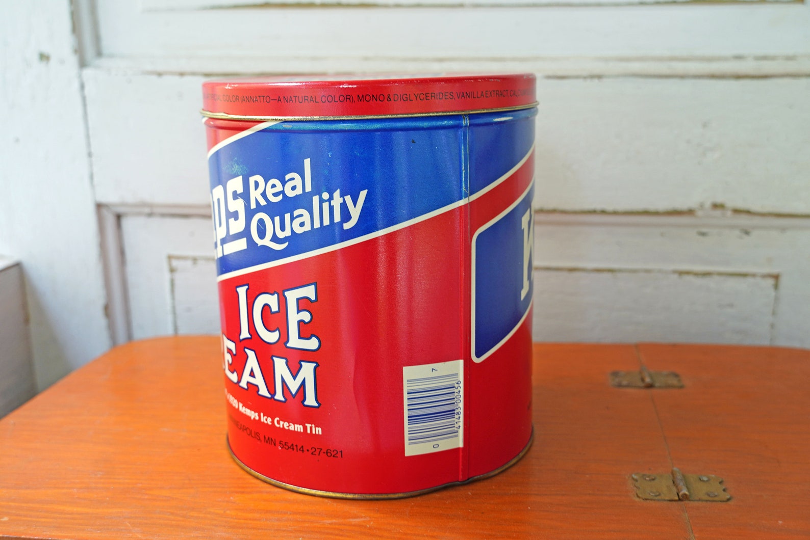 Vintage Kemp's Real Quality Ice Cream Can. One Gallon Red - Etsy