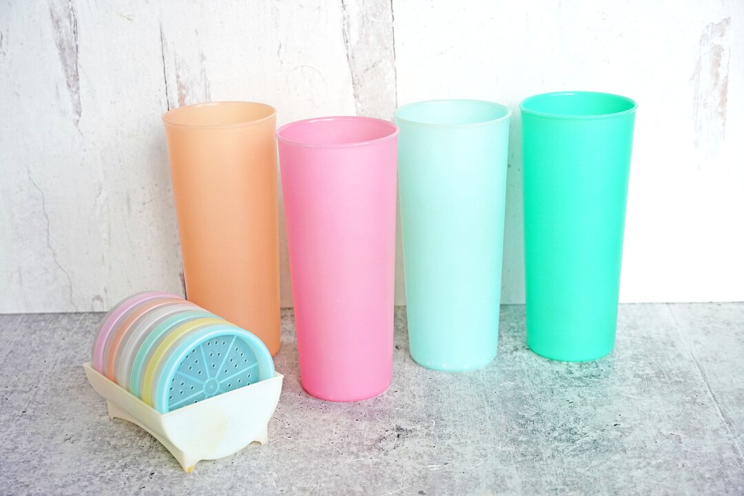 Vintage Mid-century Pastel Tupperware 107 Tall Tea Tumblers - Etsy