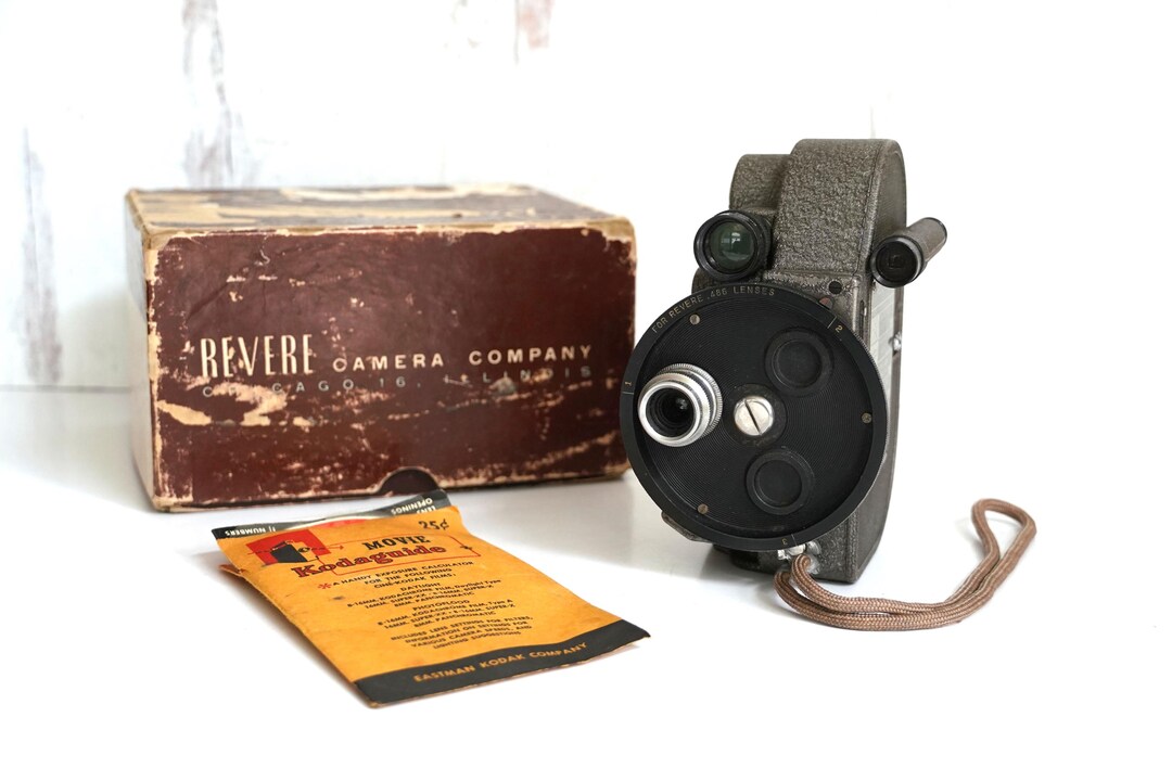 Vintage 1955 Revere 8 MM Movie Camera, Model 99, Original Box, Bausch ...