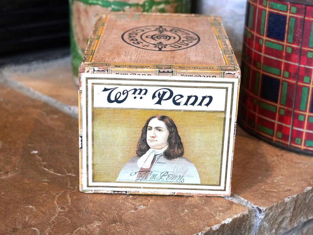 Antique Wm. Penn Wooden Cigar Box, A Good Cigar, Store Counter Display ...