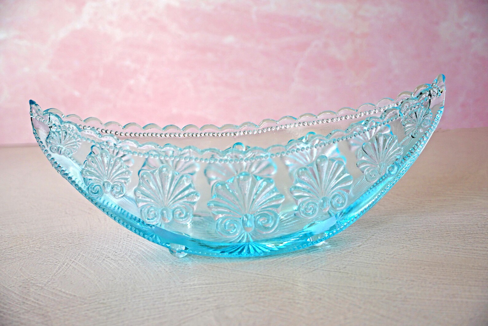 Vintage 1950s LG Wright Glass Aquamarine Blue War of the Roses - Etsy