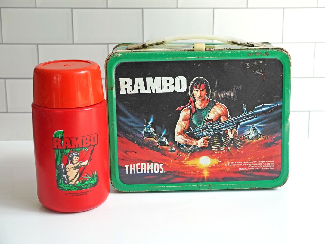 Vintage 1985 Thermos Rambo Metal Lunch Box Green Camo White - Etsy