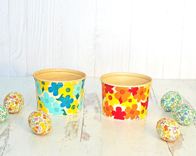 Vintage 1960s HTF Lily Wax Cottage Cheese Containers, Bright Mod ...
