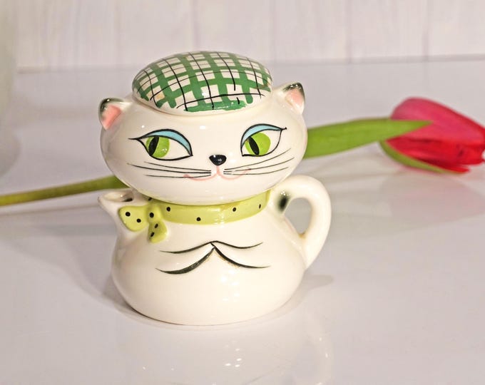 Vintage 1959 Holt Howard Ceramic Cat Stacked Sugar Bowl & Cream Pitcher ...