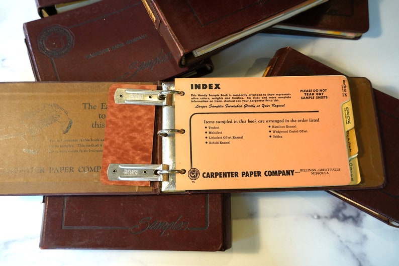 Vintage Mid-century Carpenter Paper Company 7 Leather Bound - Etsy