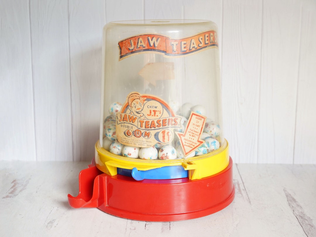 Vintage Jt's Jaw Teaser Gum Machine, Clown Graphics, Hard Plastic Body ...