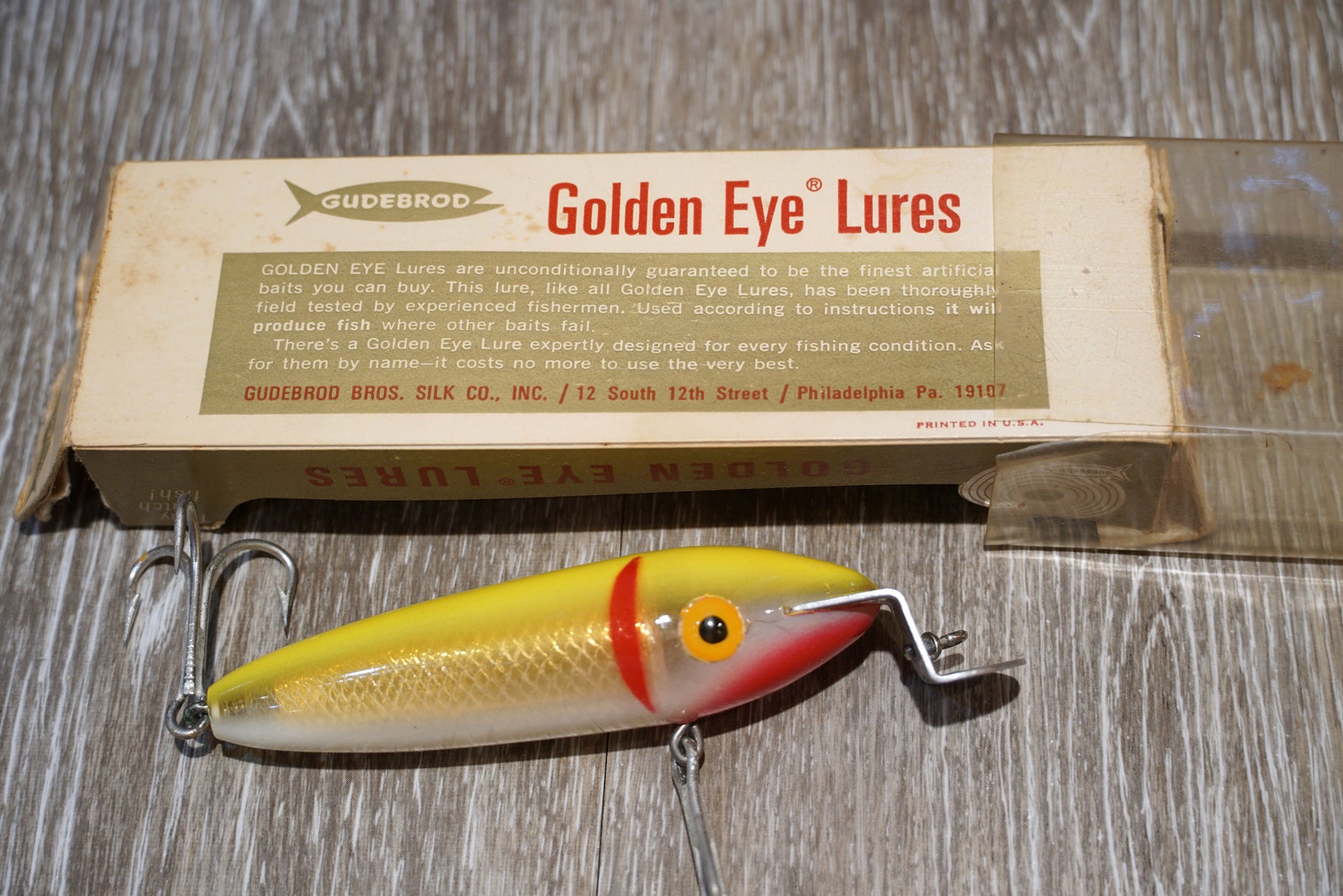 Vintage 1960s Gudebrod Bros Golden Eye Sniper Lure Model 326 | Etsy