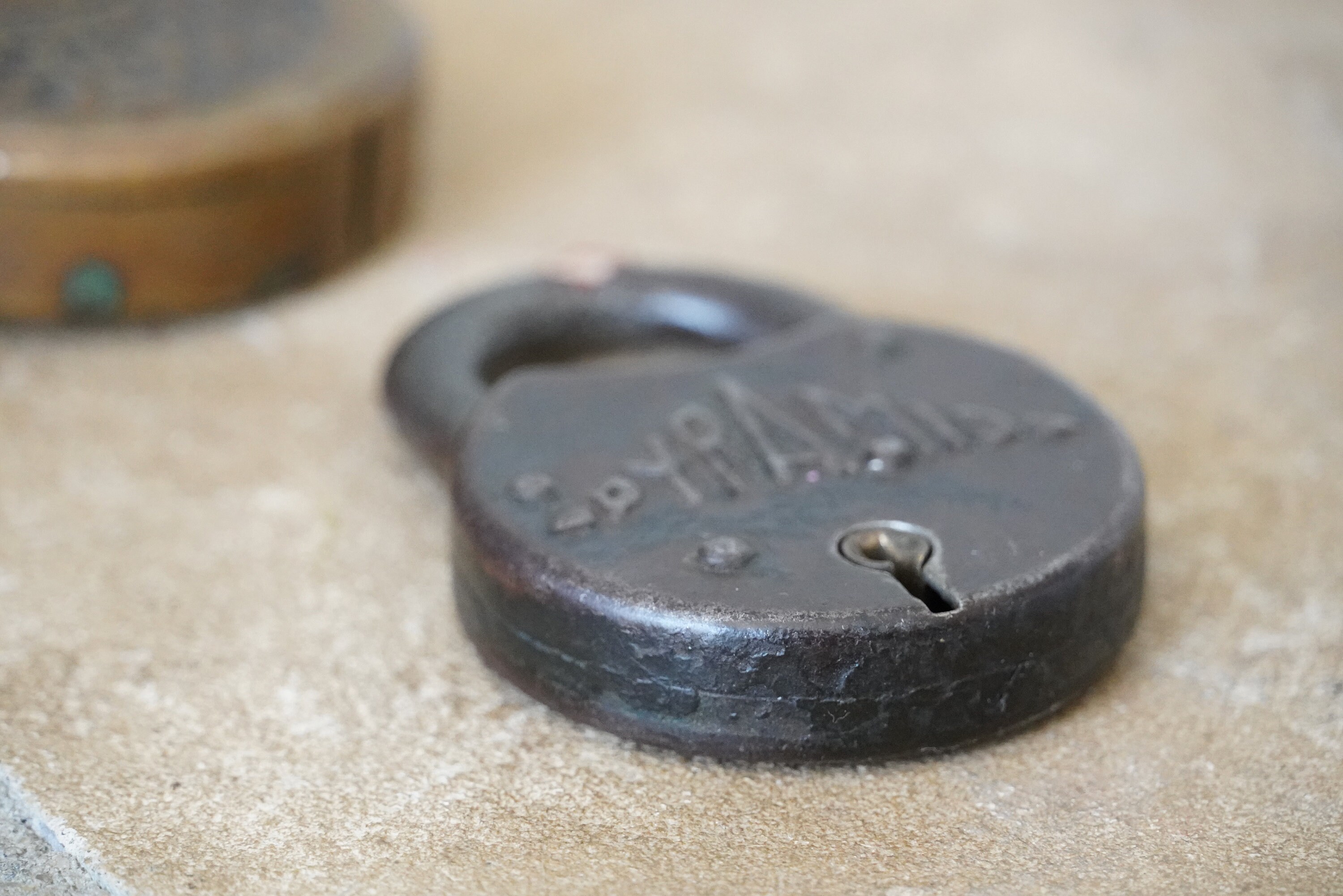 Antique Pyramid Black Cast Iron Padlock Embossed Letters No | Etsy