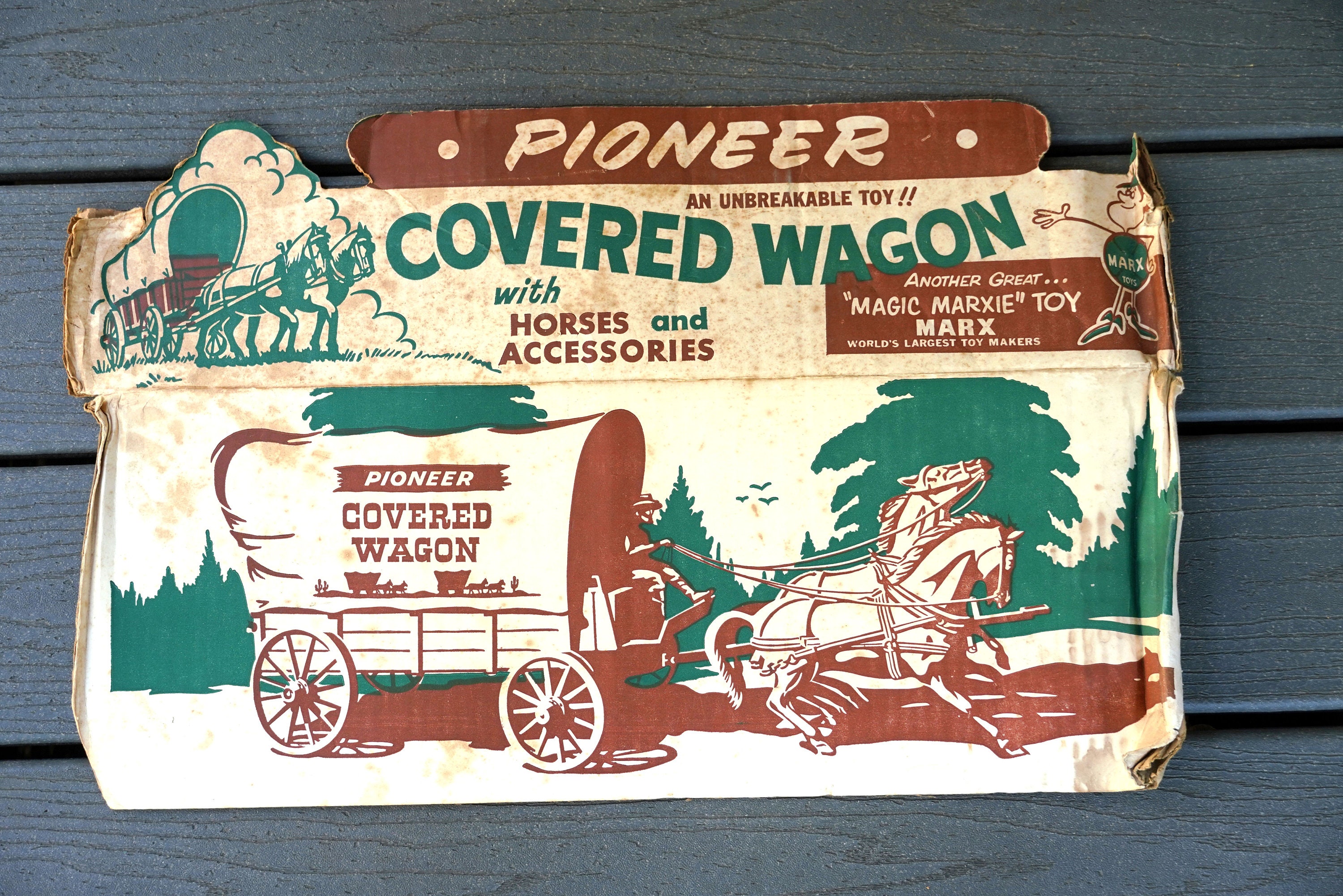 Pioneer Covered Wagon With Horses